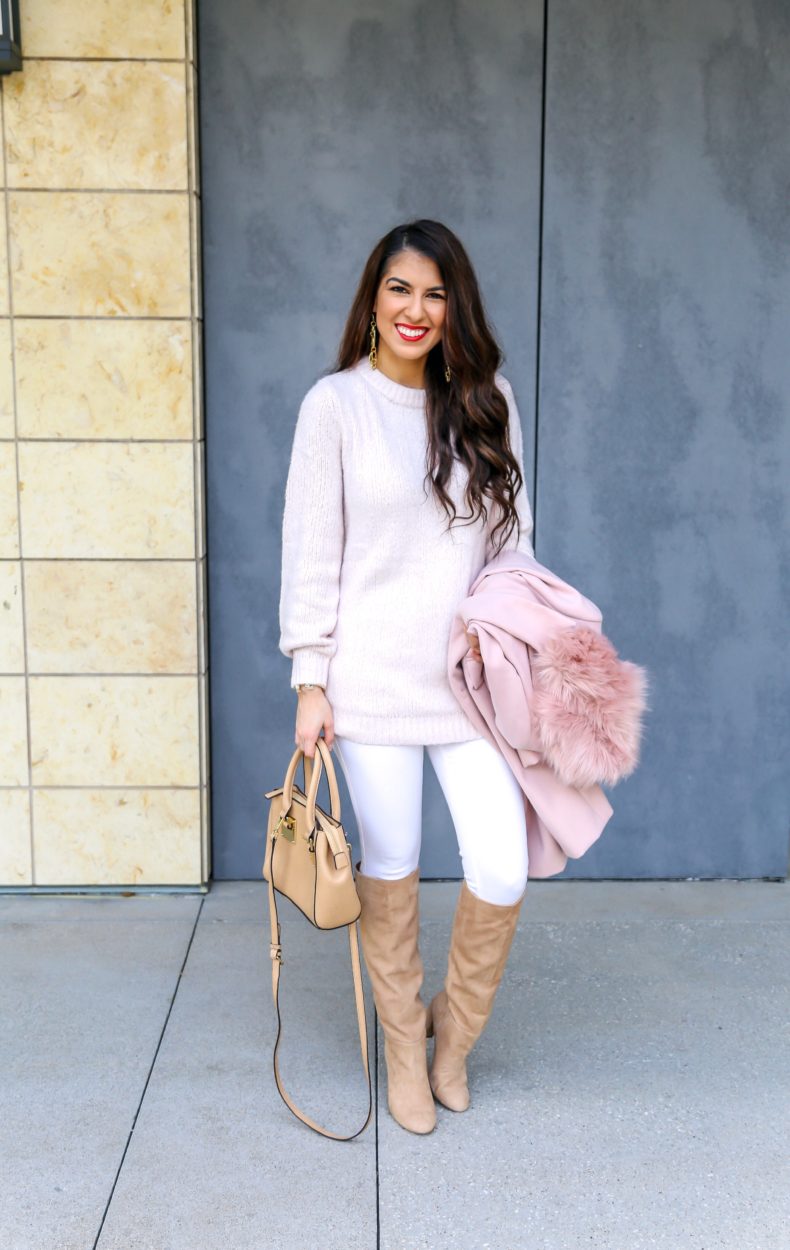 Blush Pink Coat Perfect for Winter Outfits - Naomi Noel Style